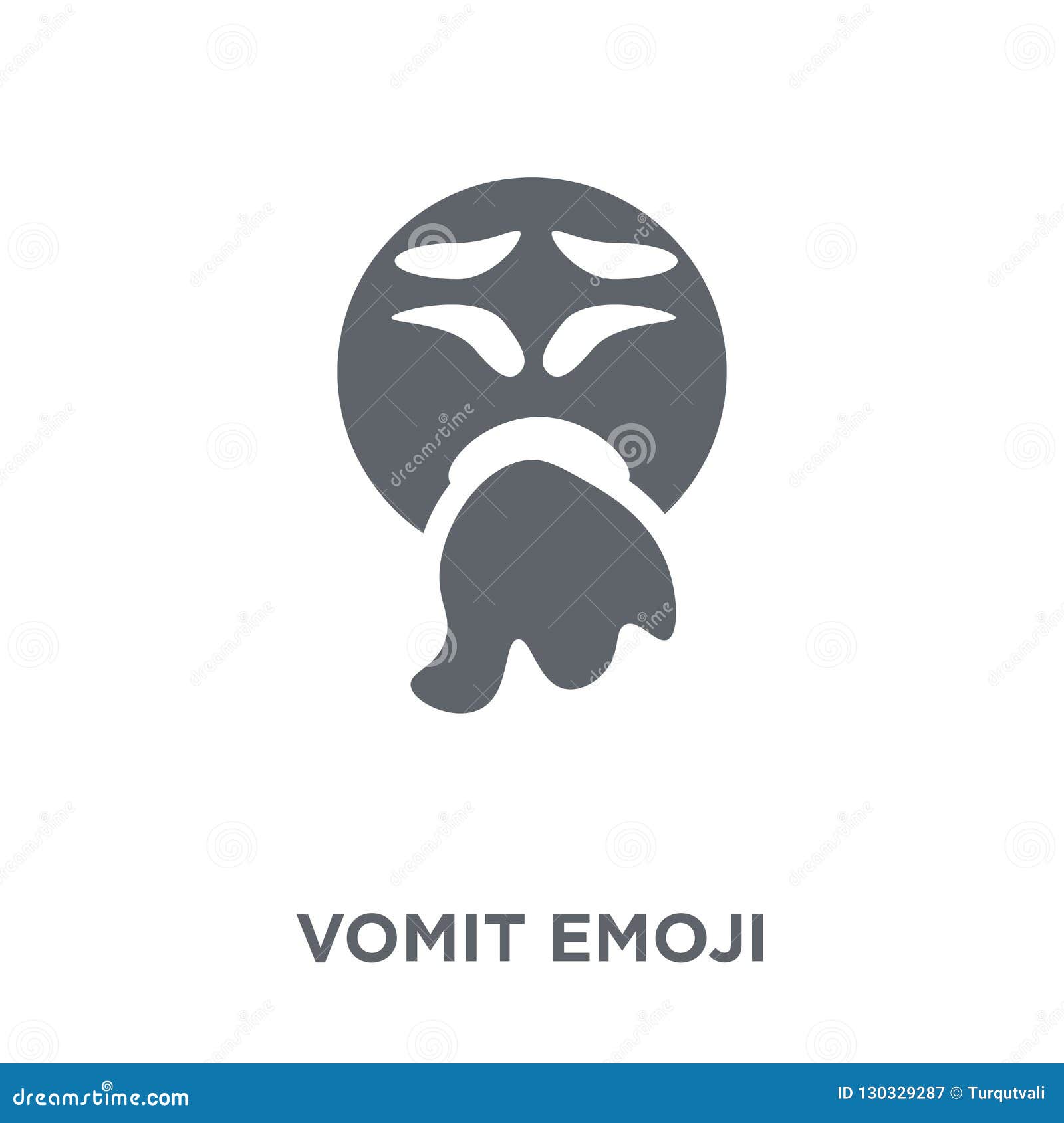 Vomit Emoji Vector Icon On White Background. Flat Vector Vomit Emoji ...