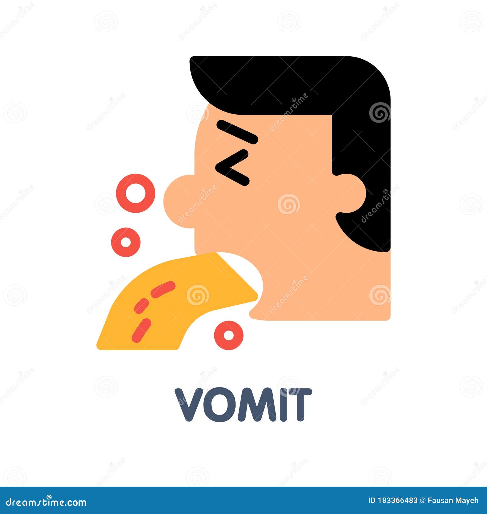 Vomit Flat Icon Style Design Illustration on White Background Stock ...