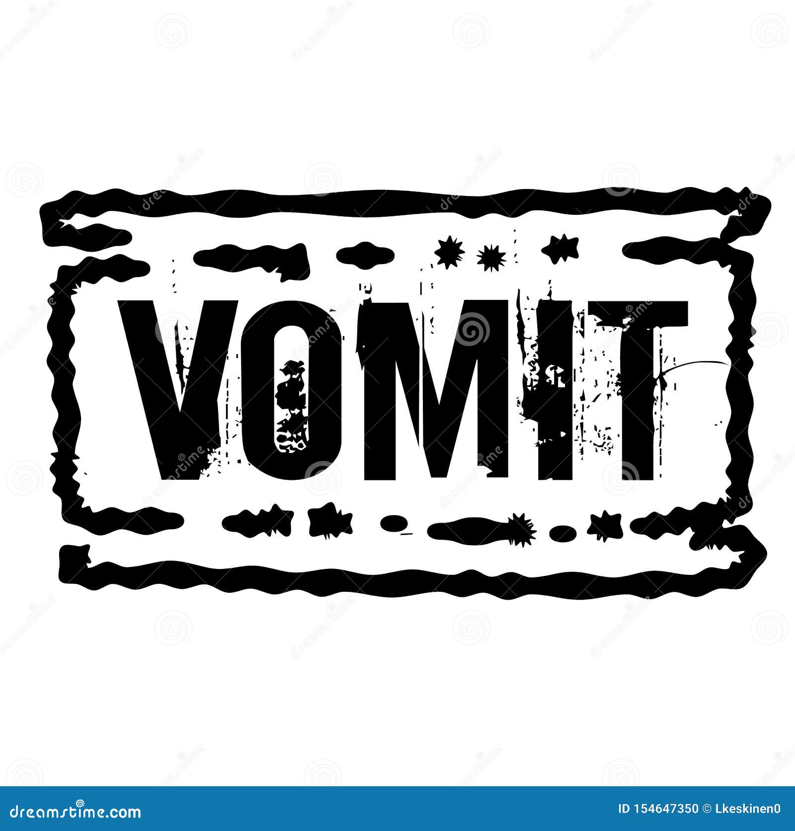 VOMIT Stamp on White Background Stock Vector - Illustration of distress ...