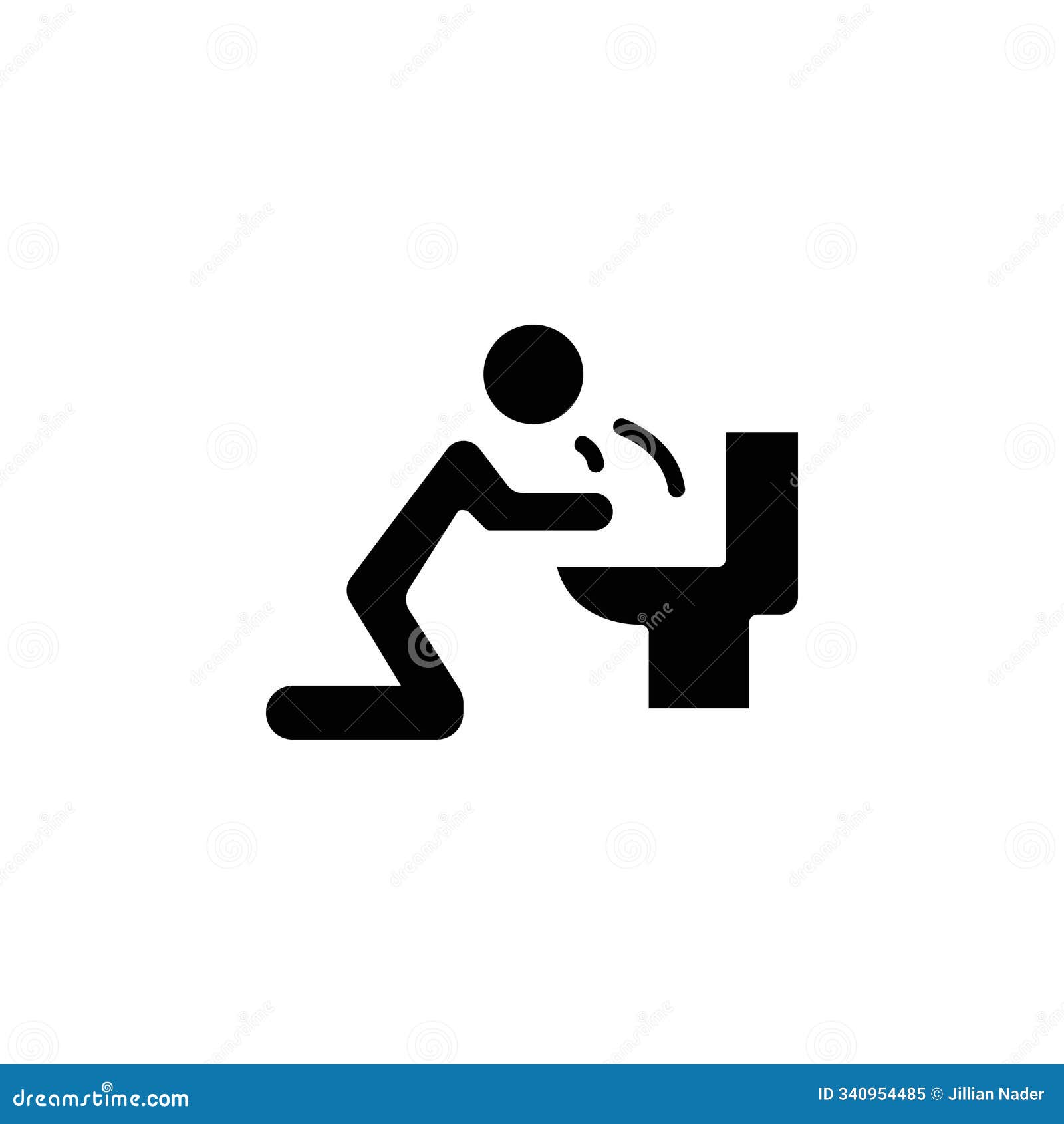 Vomiting in Bathroom Icon Web Design in Vector Stock Vector ...