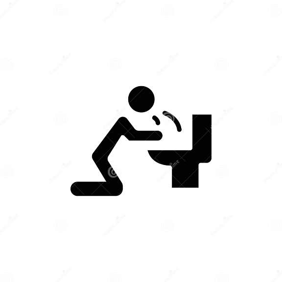 Vomiting in Bathroom Icon Web Design in Vector Stock Vector ...