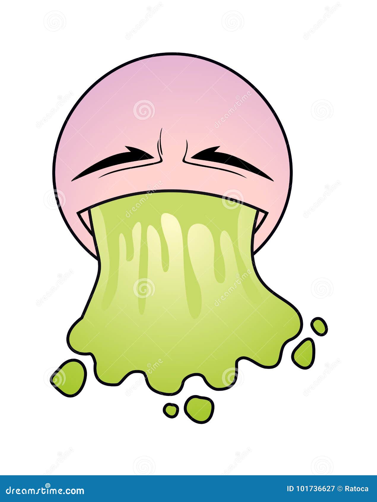 Vomiting Face Emoticon Outline Icon. Vector Illustration ...