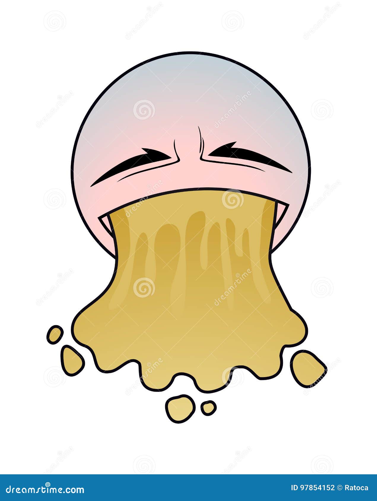 Vomiting Face Emoticon Outline Icon. Vector Illustration ...
