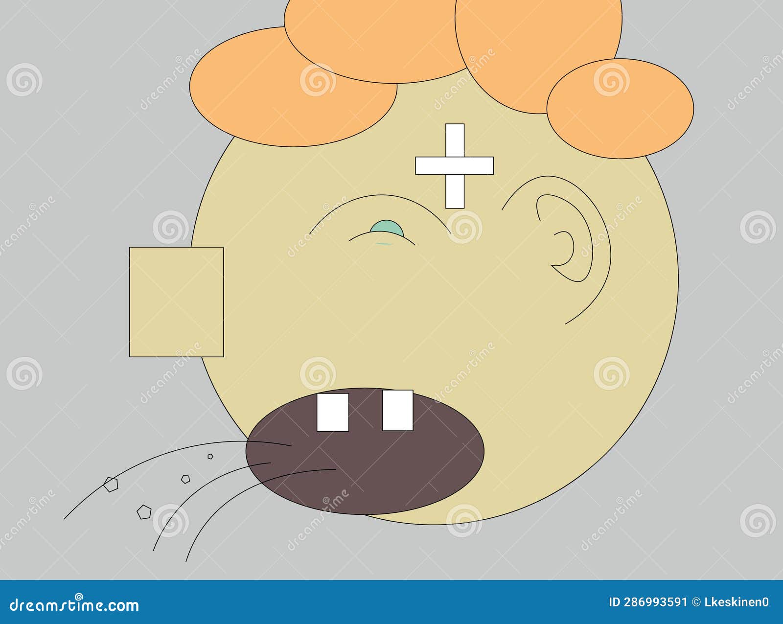 Vomiting Person Graphic Symbol Cartoon Vector | CartoonDealer.com #43788441