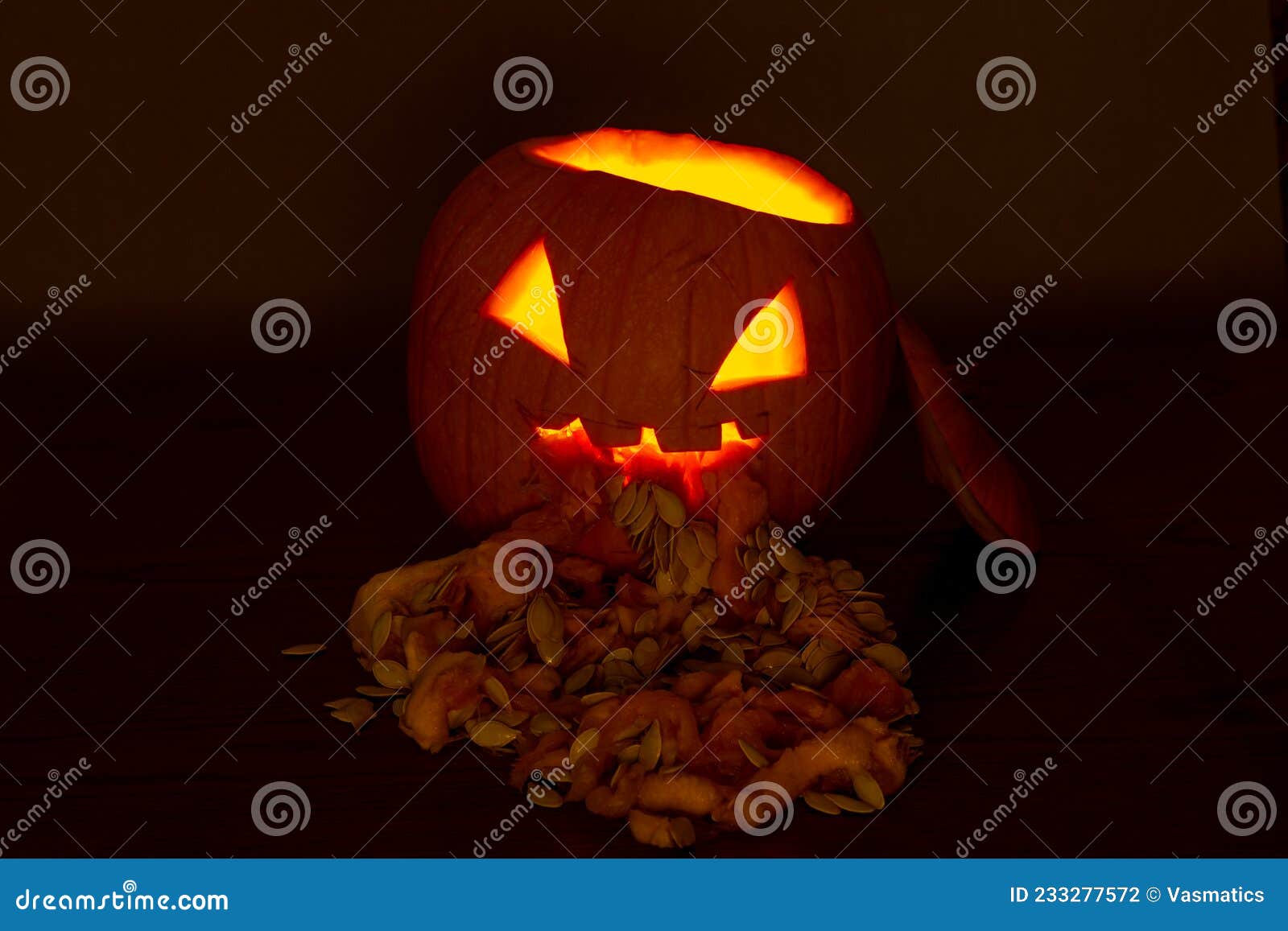 Vomiting Halloween Pumpkin Lantern Stock Photo - Image of carved ...