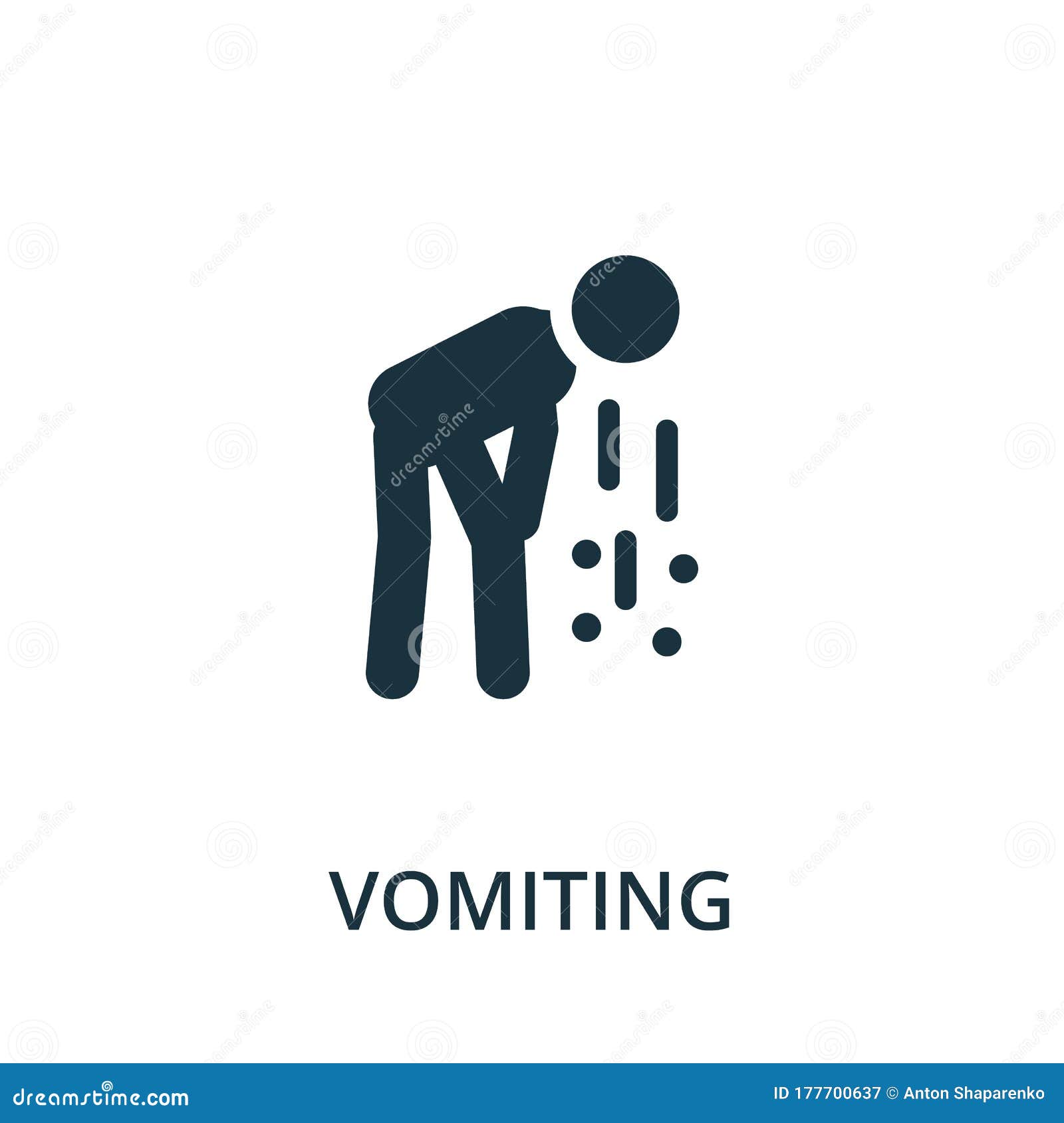 Vomiting Icon Vector Isolated On White Background, Vomiting Sign ...