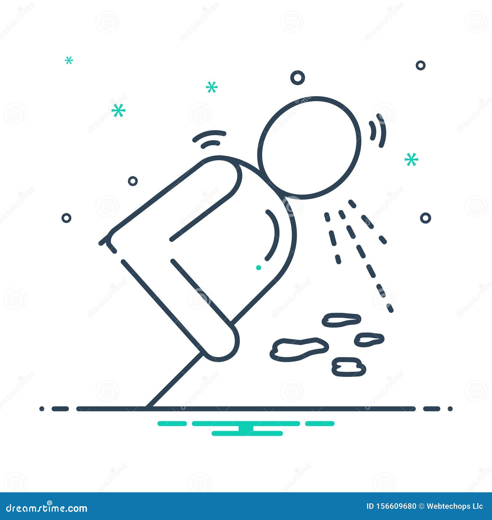 Black Mix Icon for Vomiting, Nausea and Diarrhea Stock Illustration ...