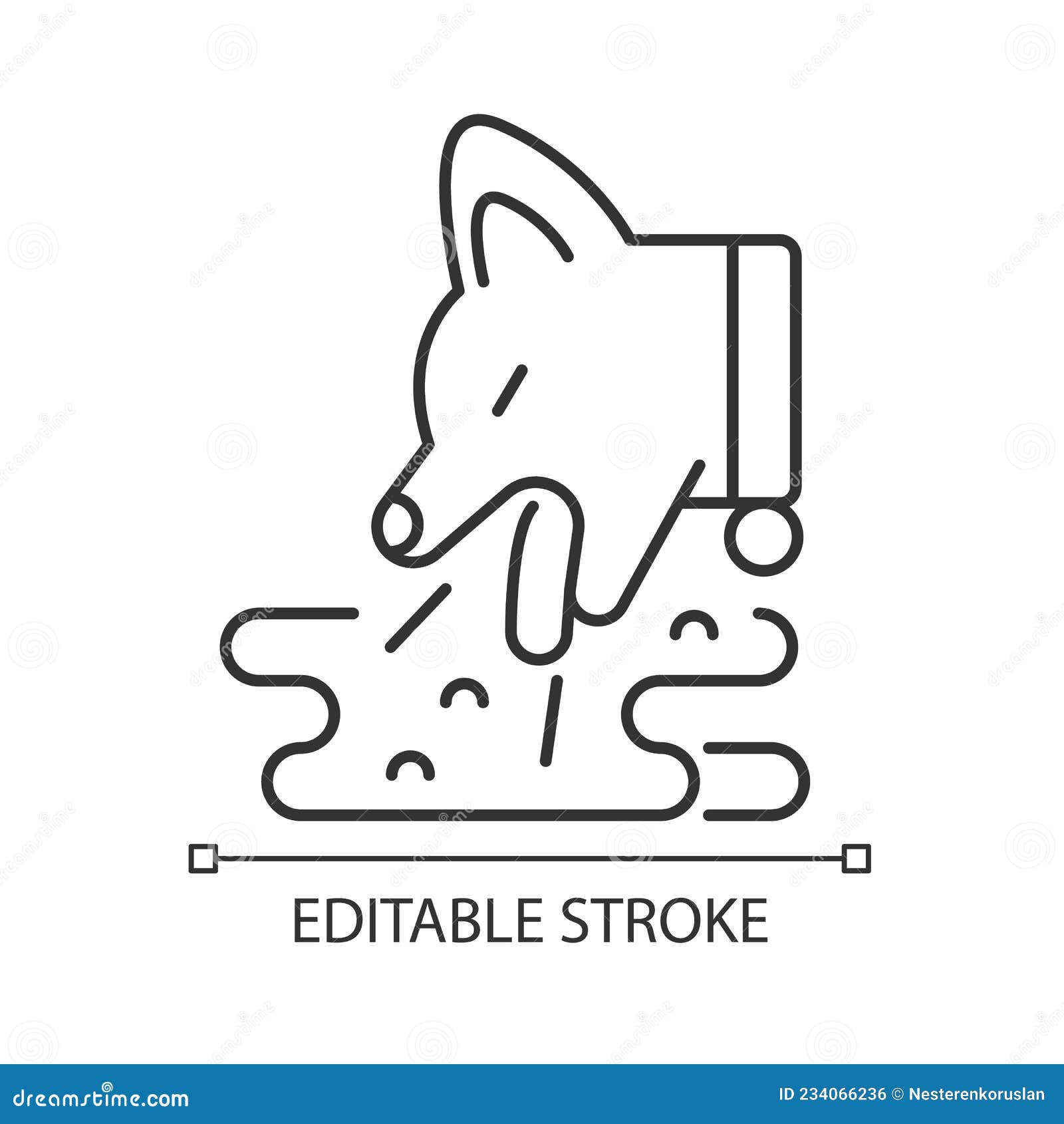 Vomiting pet linear icon stock vector. Illustration of emesis - 234066236