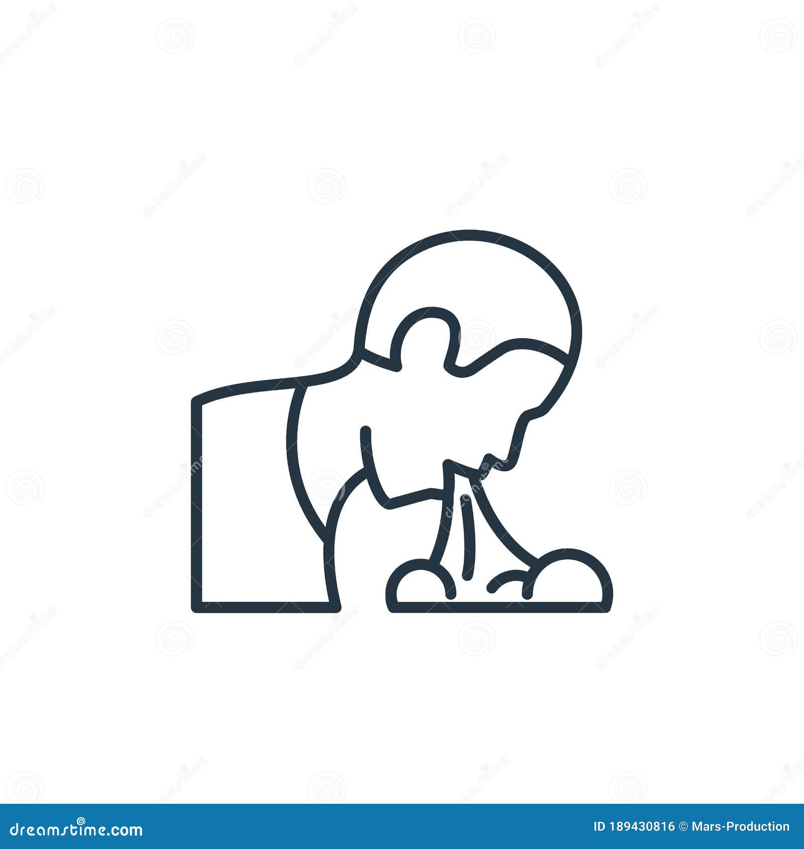 Vomiting Vector Icon Isolated on White Background. Outline, Thin Line ...