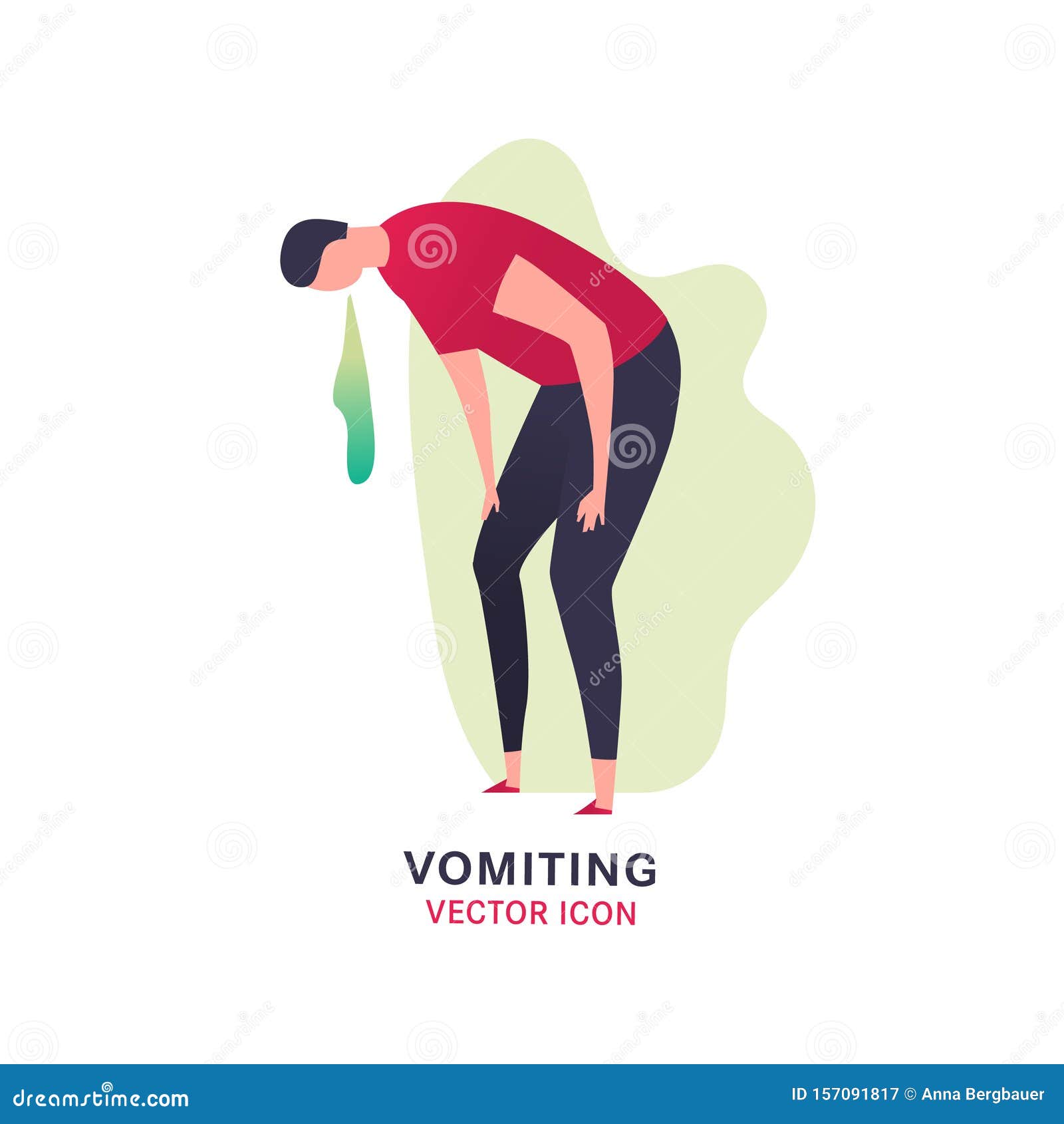 Vomiting vector icon stock vector. Illustration of health - 157091817