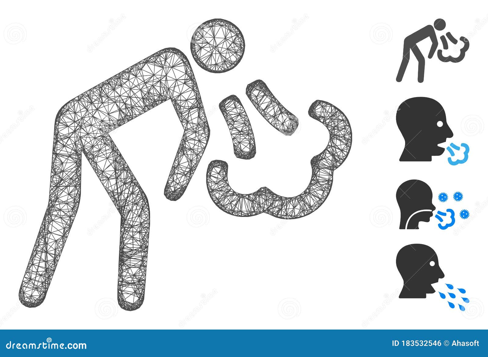 Vomiting Web Vector Mesh Illustration Stock Illustration - Illustration ...