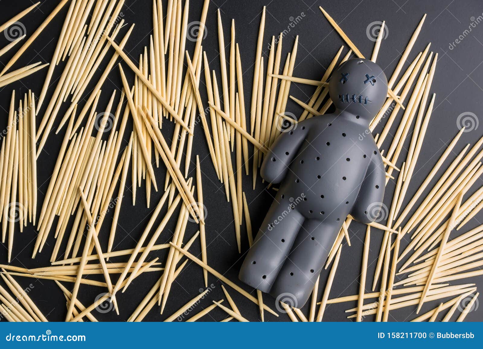 Voodoo Doll on a Black Background with Dramatic Lighting Stock Photo ...