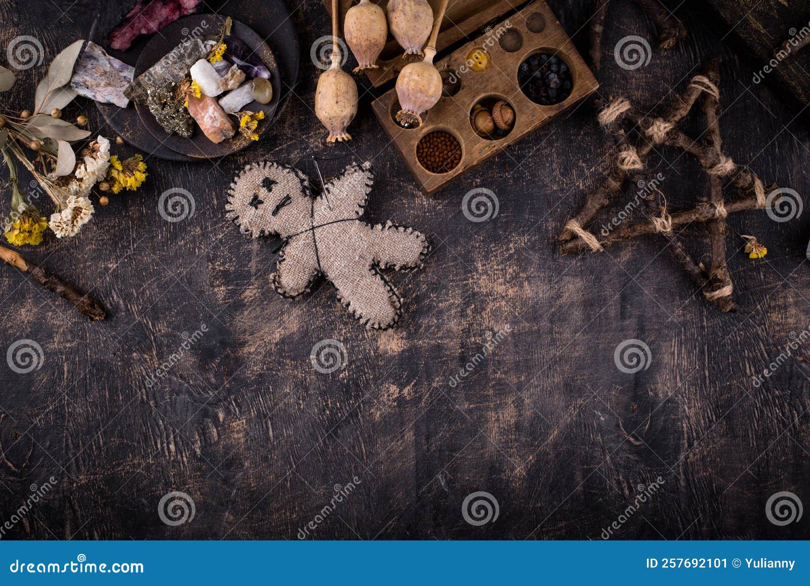 Voodoo Doll. Black Magic Esoteric Ritual. Stock Image - Image of ...