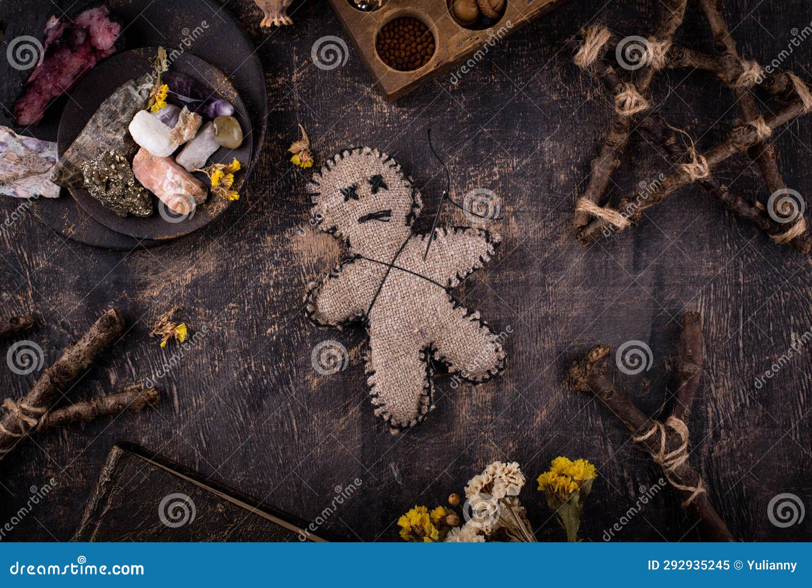 Voodoo Doll. Black Magic Esoteric Ritual. Stock Image - Image of voodoo ...