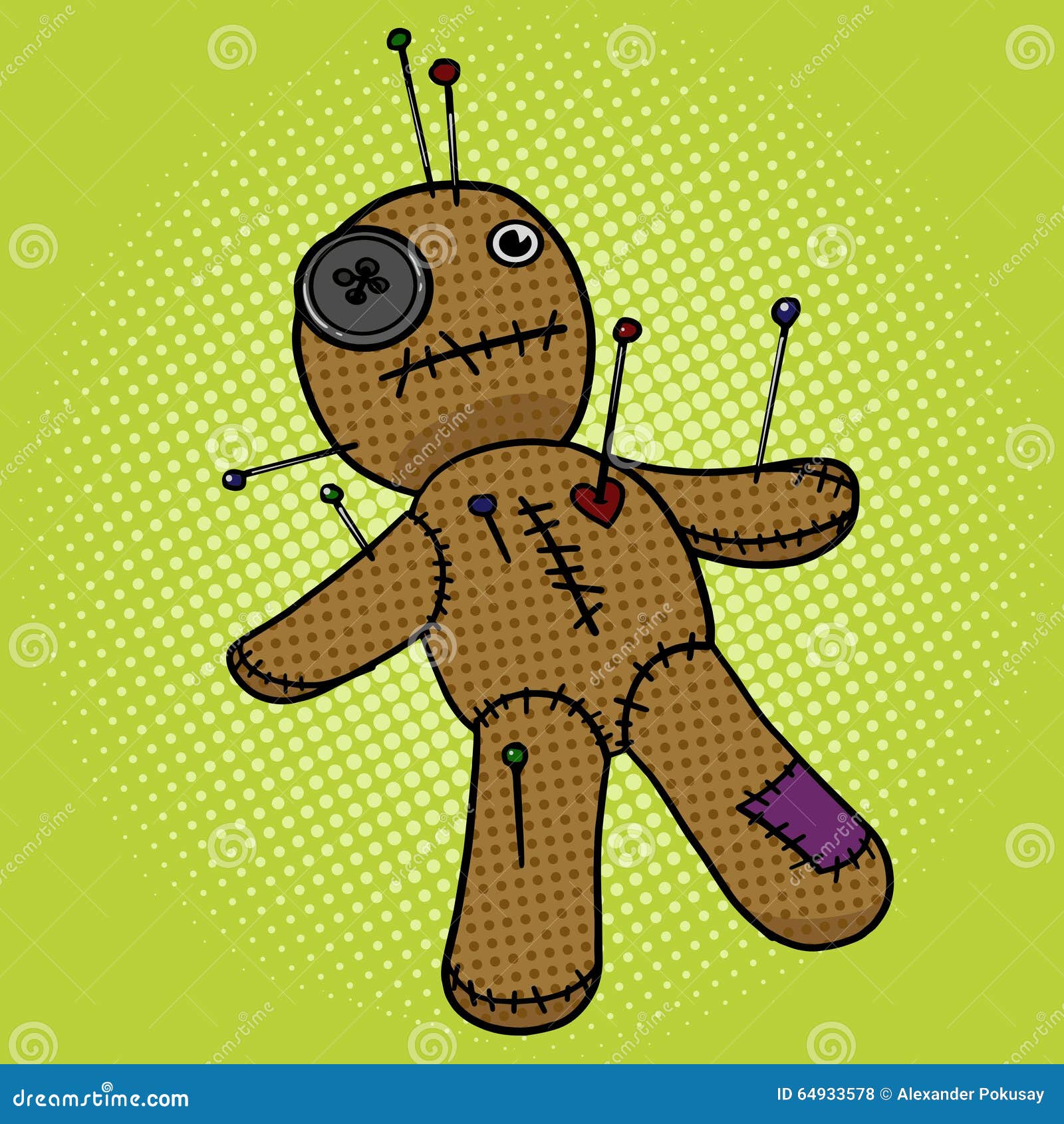 Voodoo Doll Halloween Concept Line Icon, Cartoon Doll In Unrequited ...