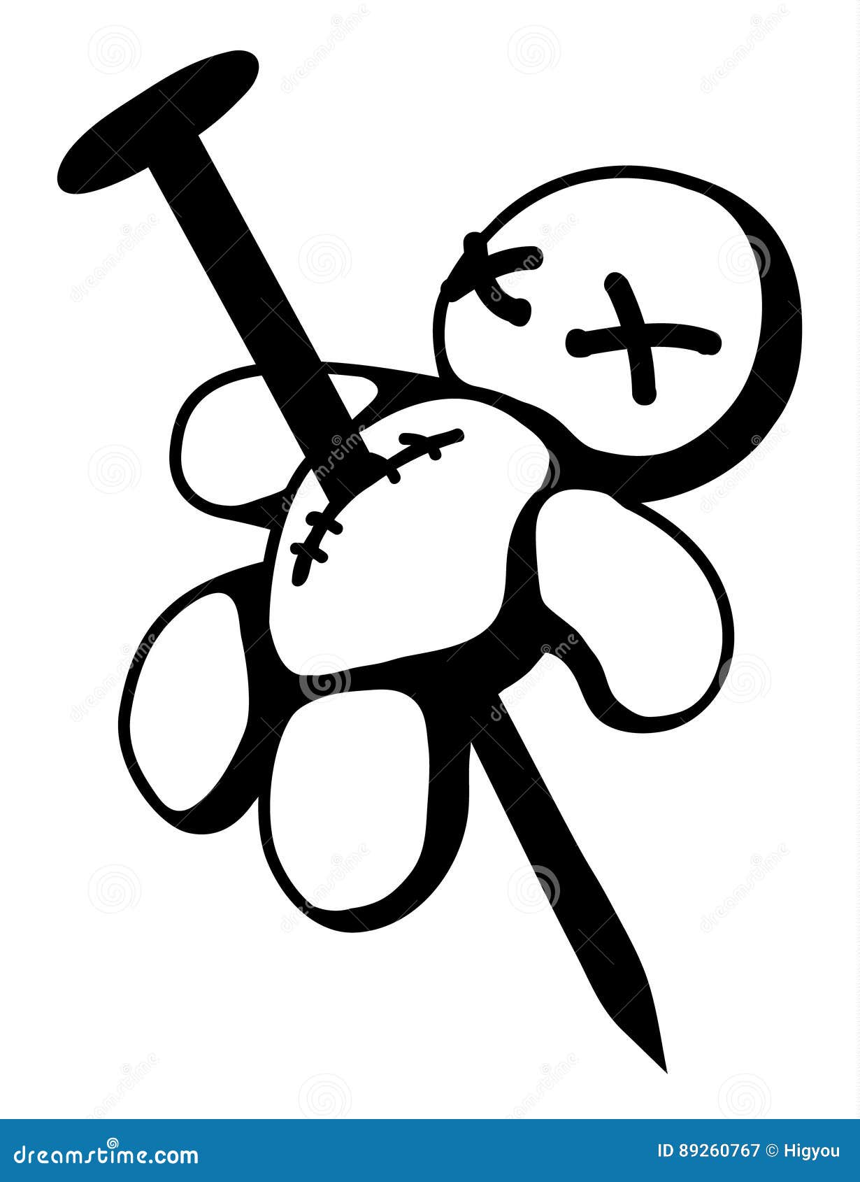 Voodoo Doll Stencil stock vector. Illustration of harm - 89260767