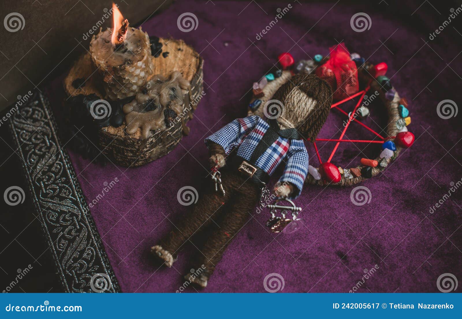 Voodoo Doll on a Table, Old Magic Concept Stock Image - Image of human ...