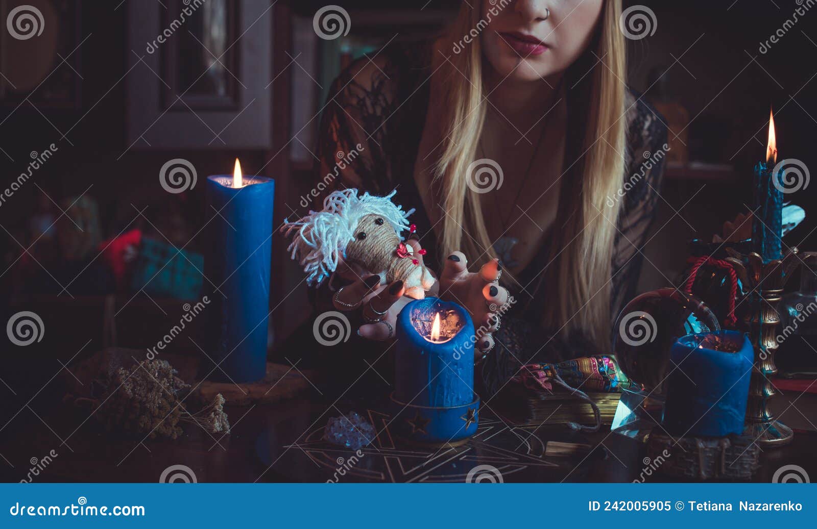 Voodoo Doll on a Table, Old Magic Concept Stock Image - Image of ...