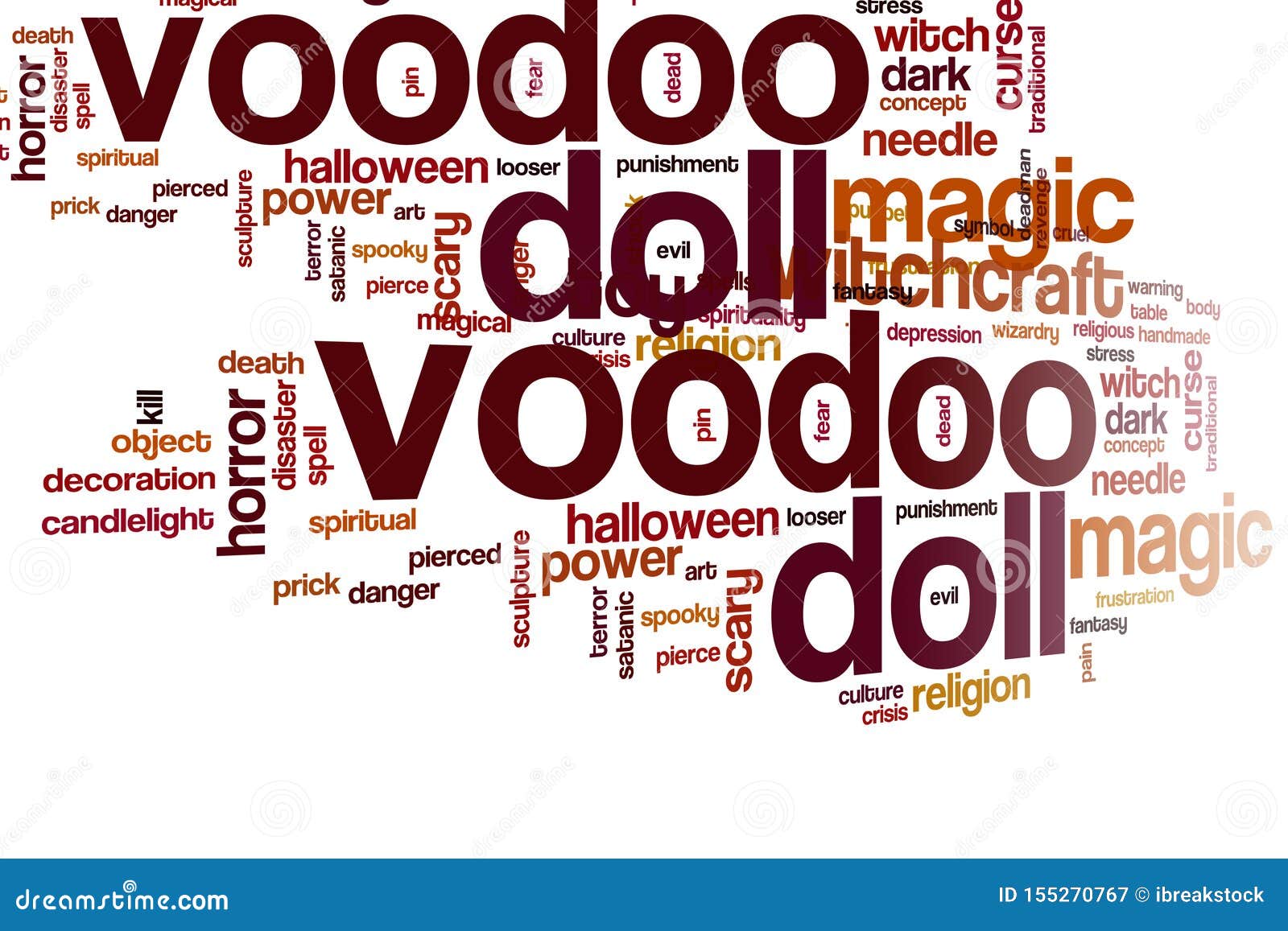 Voodoo doll word cloud stock image. Image of danger - 155270767