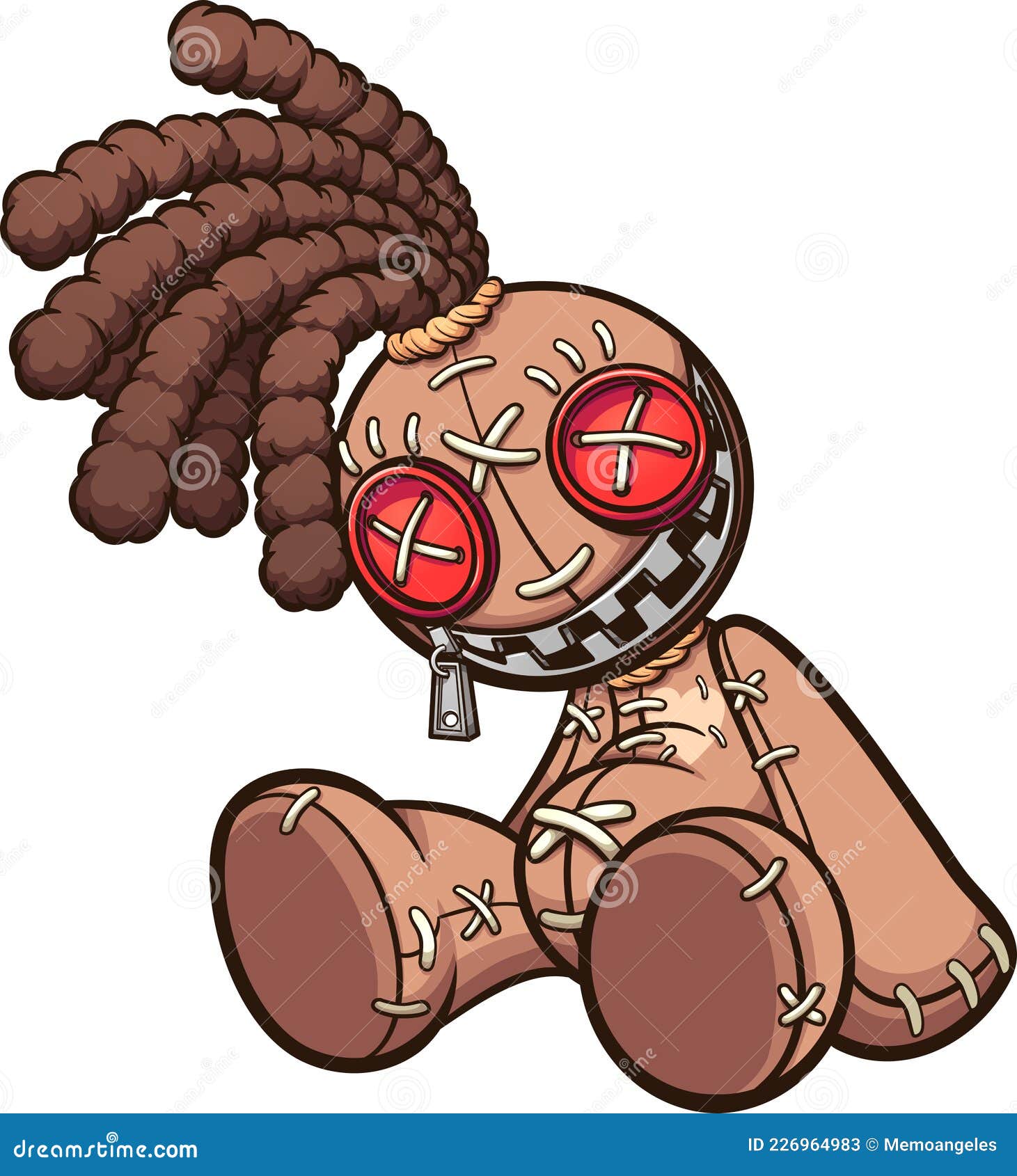 Voodoo Doll Halloween Concept Line Icon, Cartoon Doll In Unrequited ...