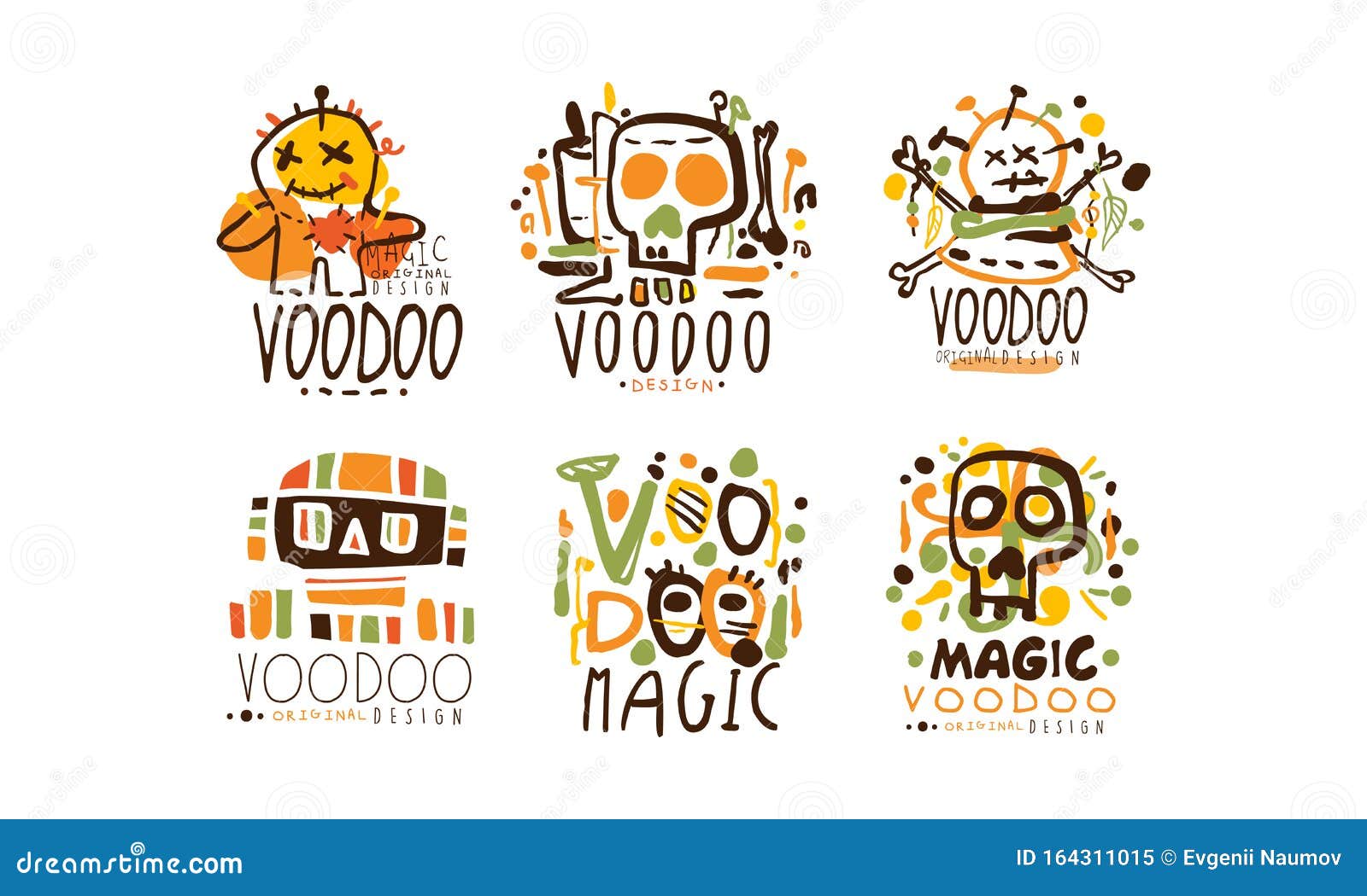 Voodoo and Magic Labels Design Vector Set Stock Vector - Illustration ...