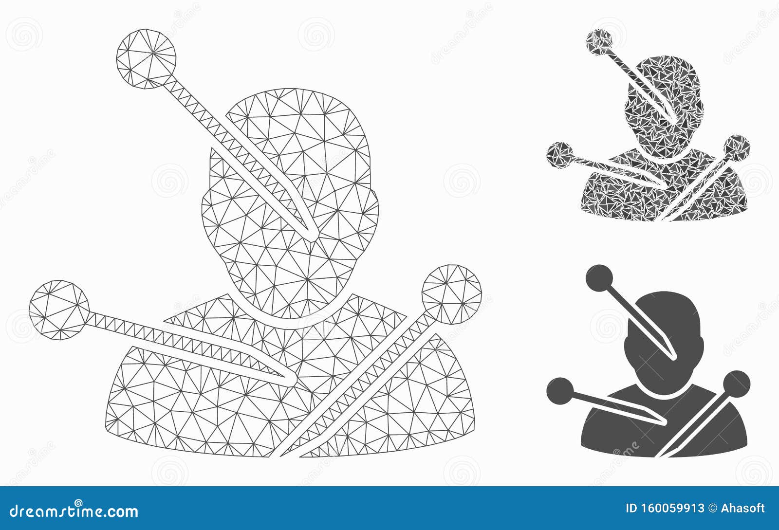 Voodoo Needles Vector Mesh Wire Frame Model and Triangle Mosaic Icon ...