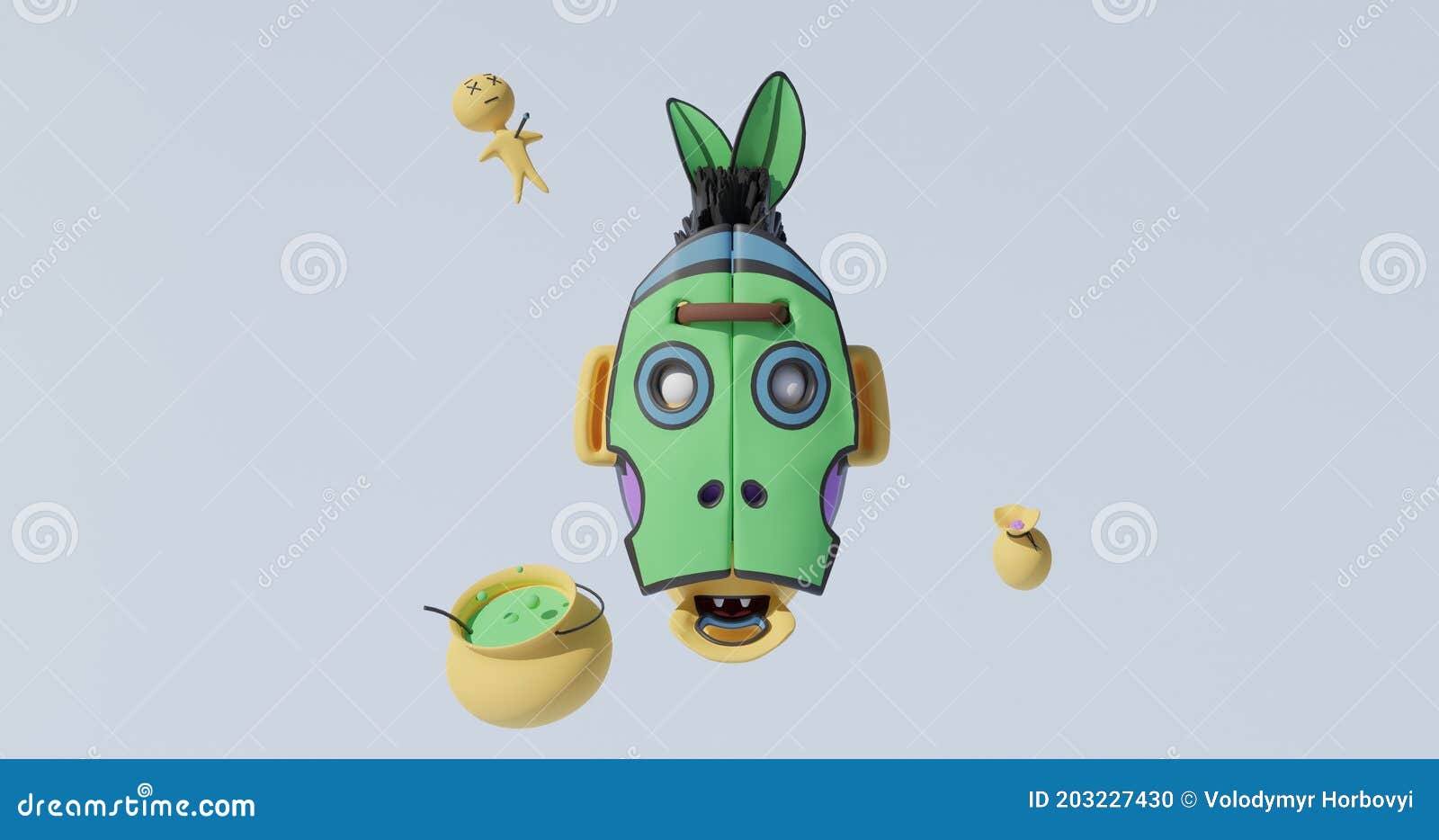 Voodoo skull stock illustration. Illustration of potion - 203227430