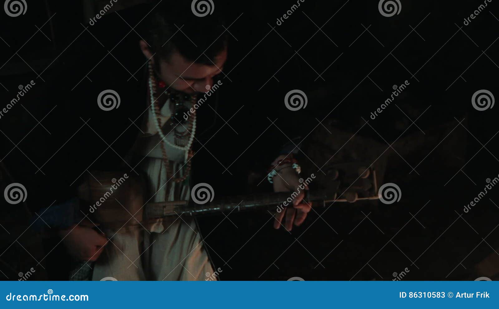 Voodoo Sorcerer, Dancing by the Fire Shaman Stock Video - Video of ...