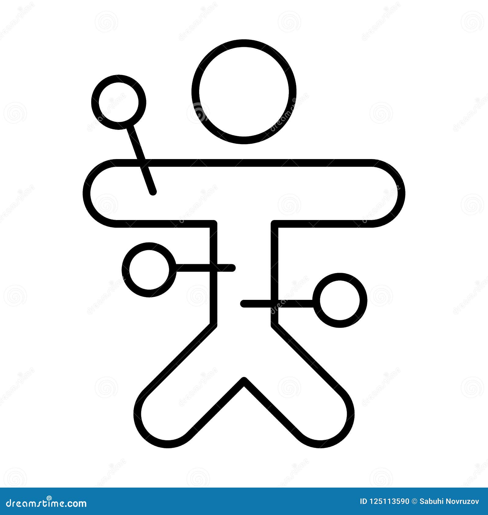 Voodoo Thin Line Icon. Voodoo Doll Vector Illustration Isolated on ...