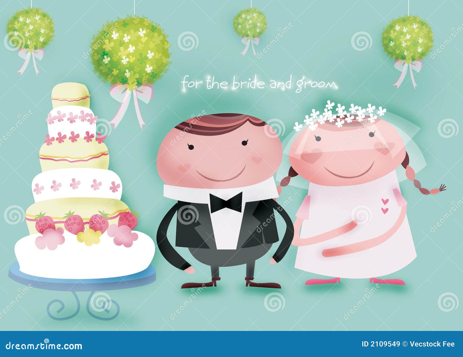 Voor De Bruid En De Bruidegom Stock Illustratie - Illustration of blauw ...