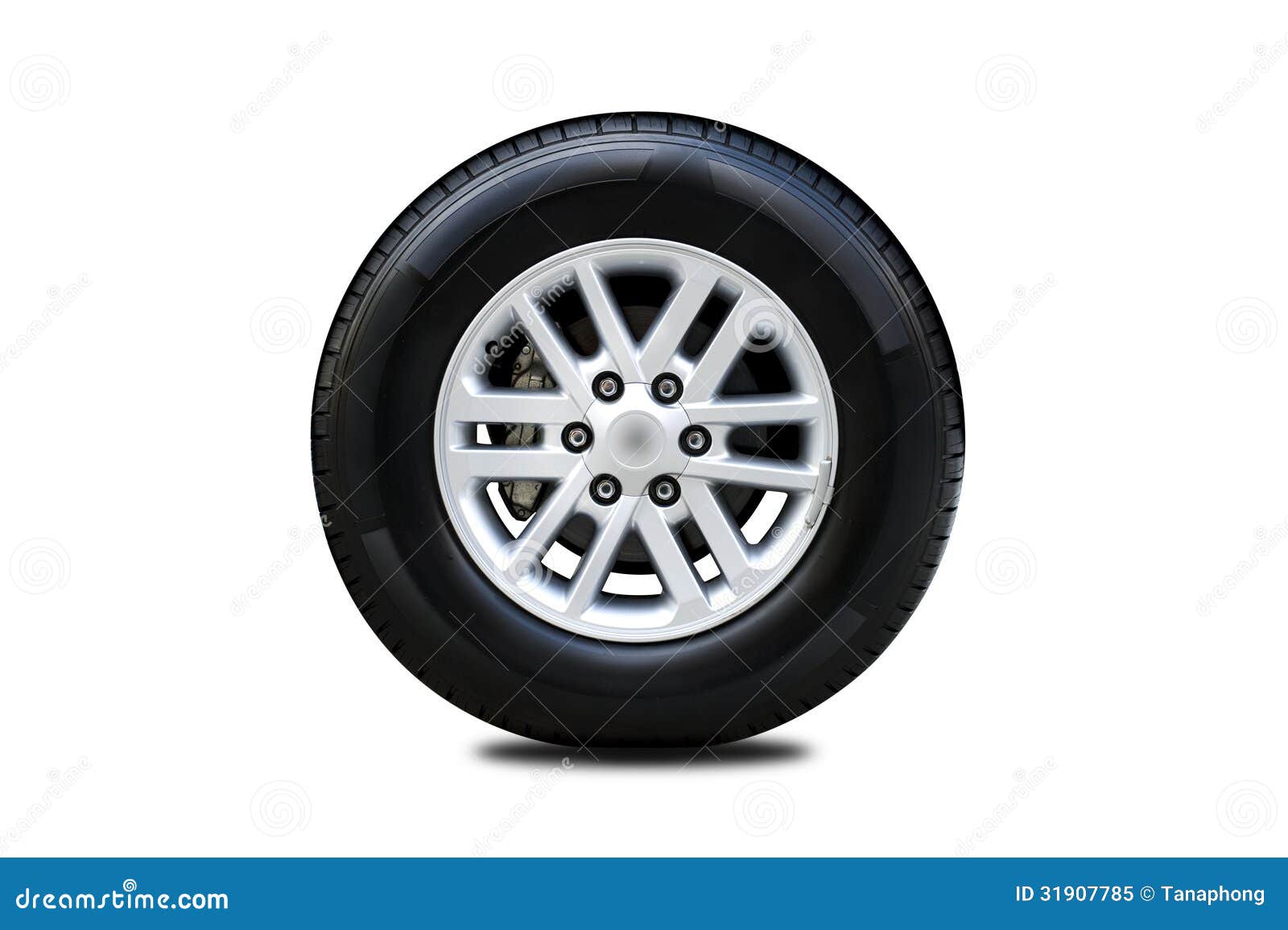 Vooraanzicht van autoband stock afbeelding. Image of geïsoleerd - 31907785