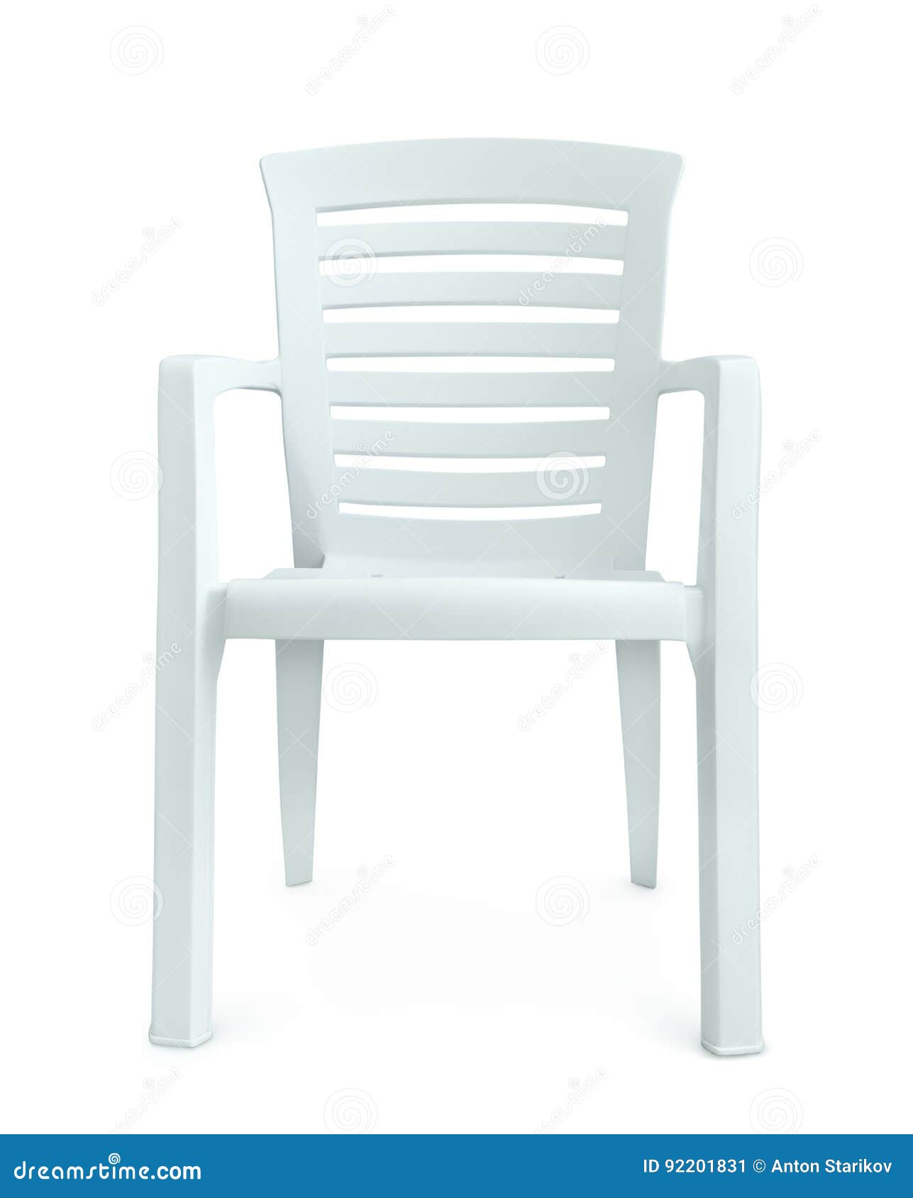 Vooraanzicht Van Witte Plastic Stoel Stock Afbeelding - Image of ...