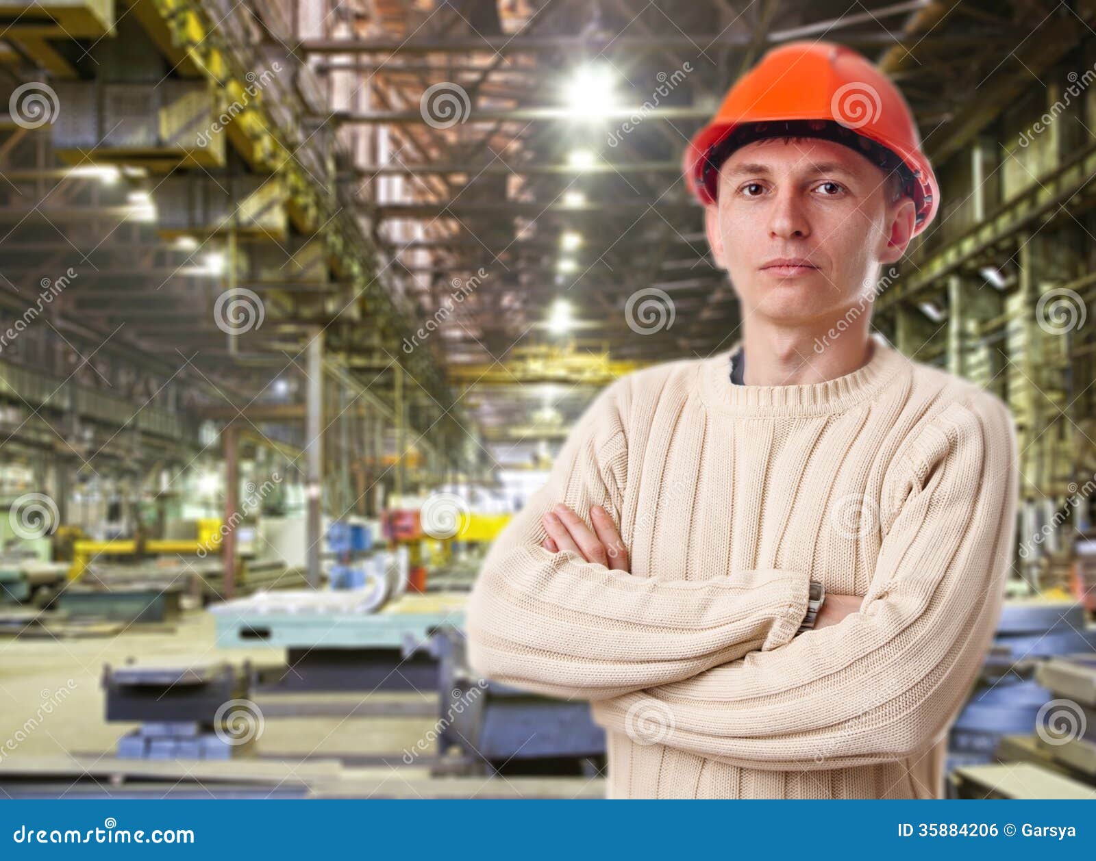 Voorman in de workshop stock foto. Image of productie - 35884206