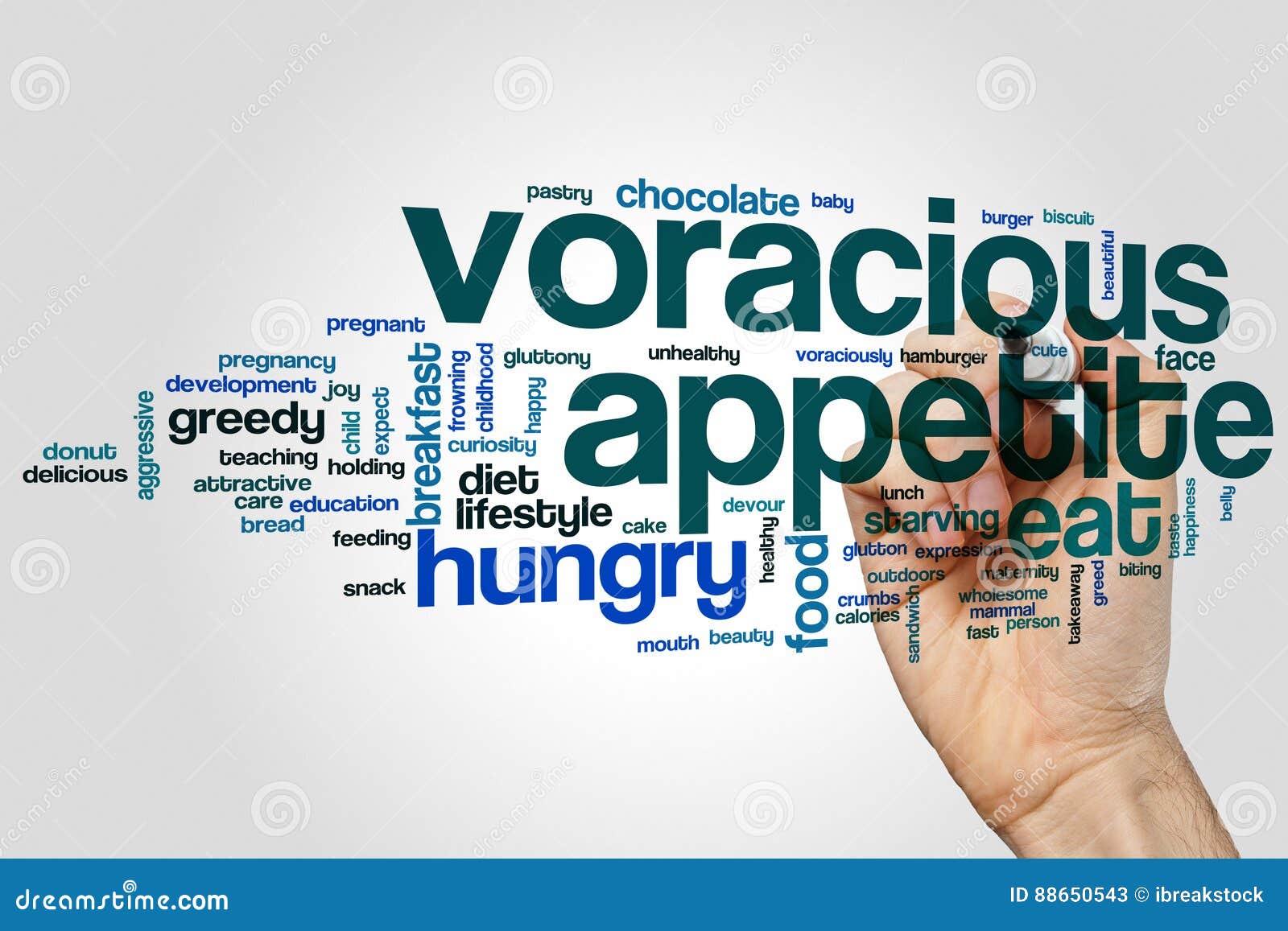 Voracious Appetite Word Cloud Stock Image - Image of beautiful, burger ...