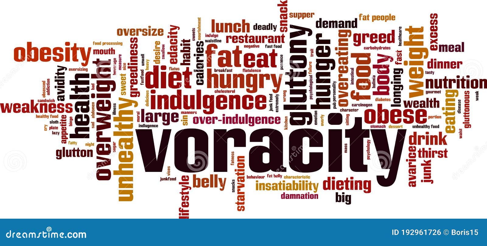 Voracity word cloud stock vector. Illustration of character - 192961726