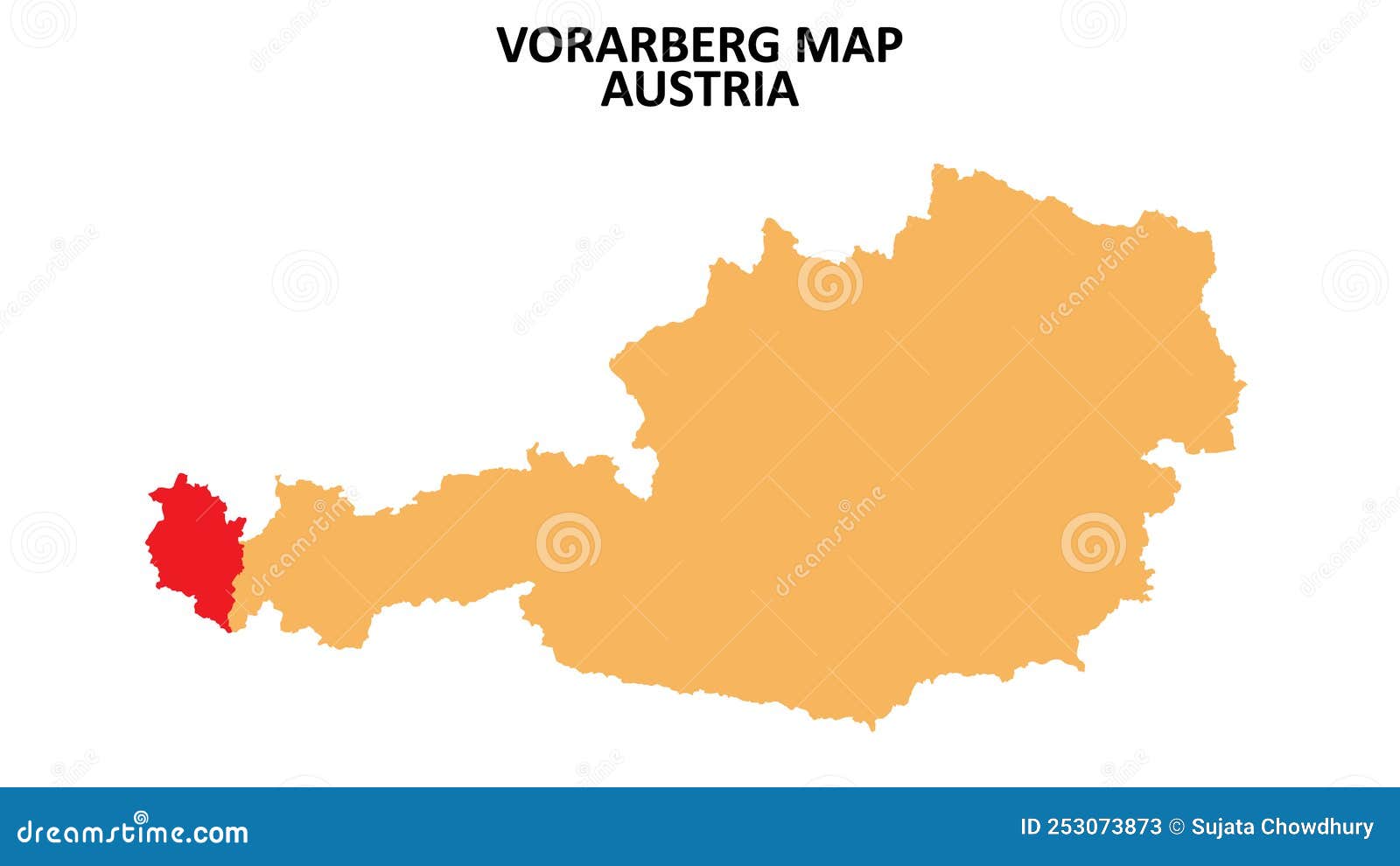 Vorarlberg Regions Map Highlighted on Austria Map Stock Vector ...