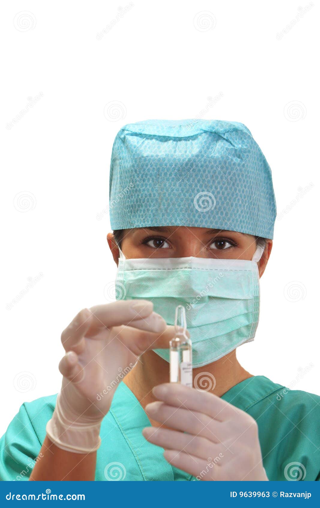 Vorbereiten einer Phiole stockbild. Bild von mütze, einspritzung - 9639963