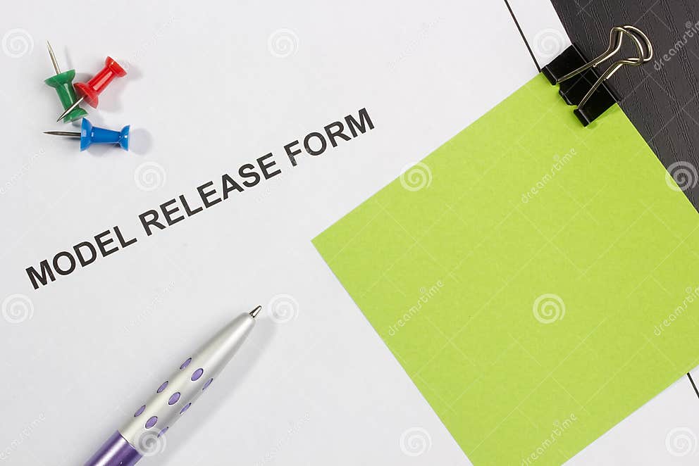 Vorbildliches Freigabe-Formular Stockbild - Bild von schreibarbeit ...