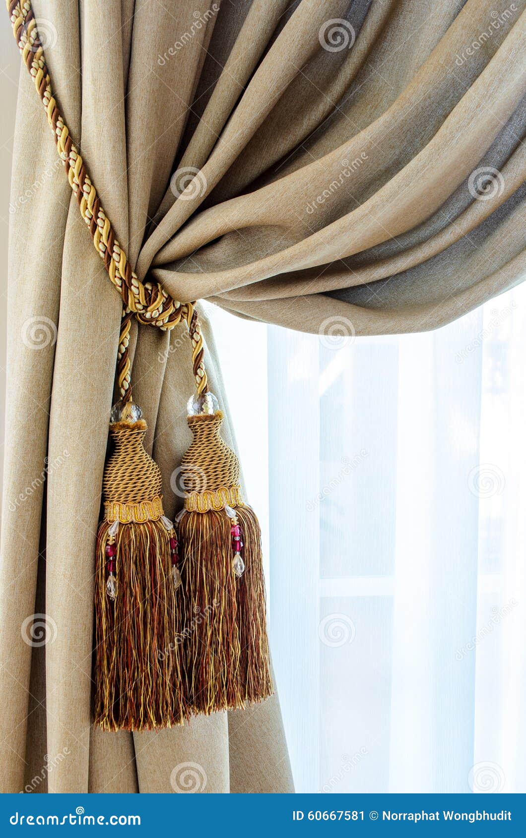 Vorhang-Quasten stockbild. Bild von knick, franse, dekorativ - 60667581