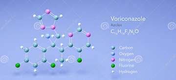 Voriconazole Molecule, Molecular Structures, Azoles, 3d Model ...