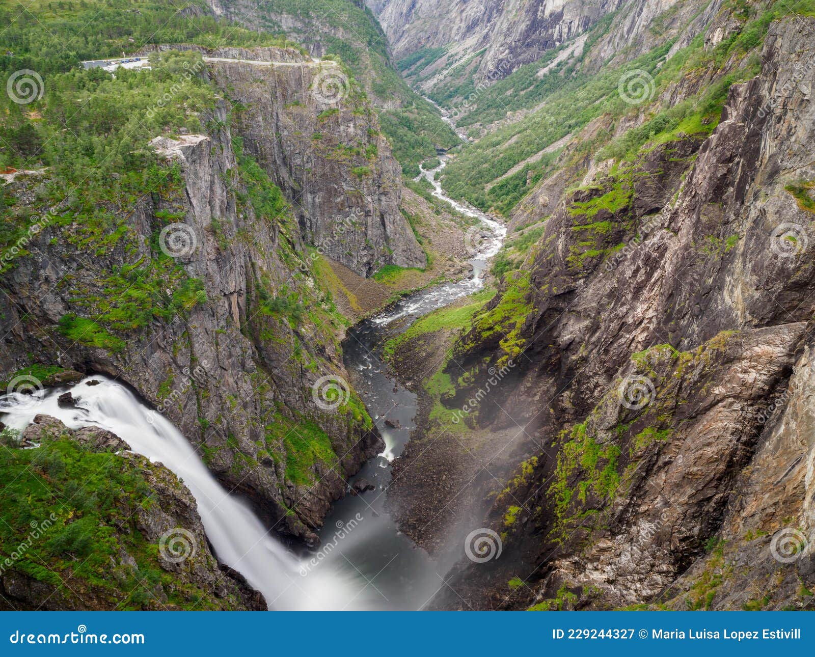 Voringfossen Waterfall Shot with a Long Exposure, Norway Stock Image ...