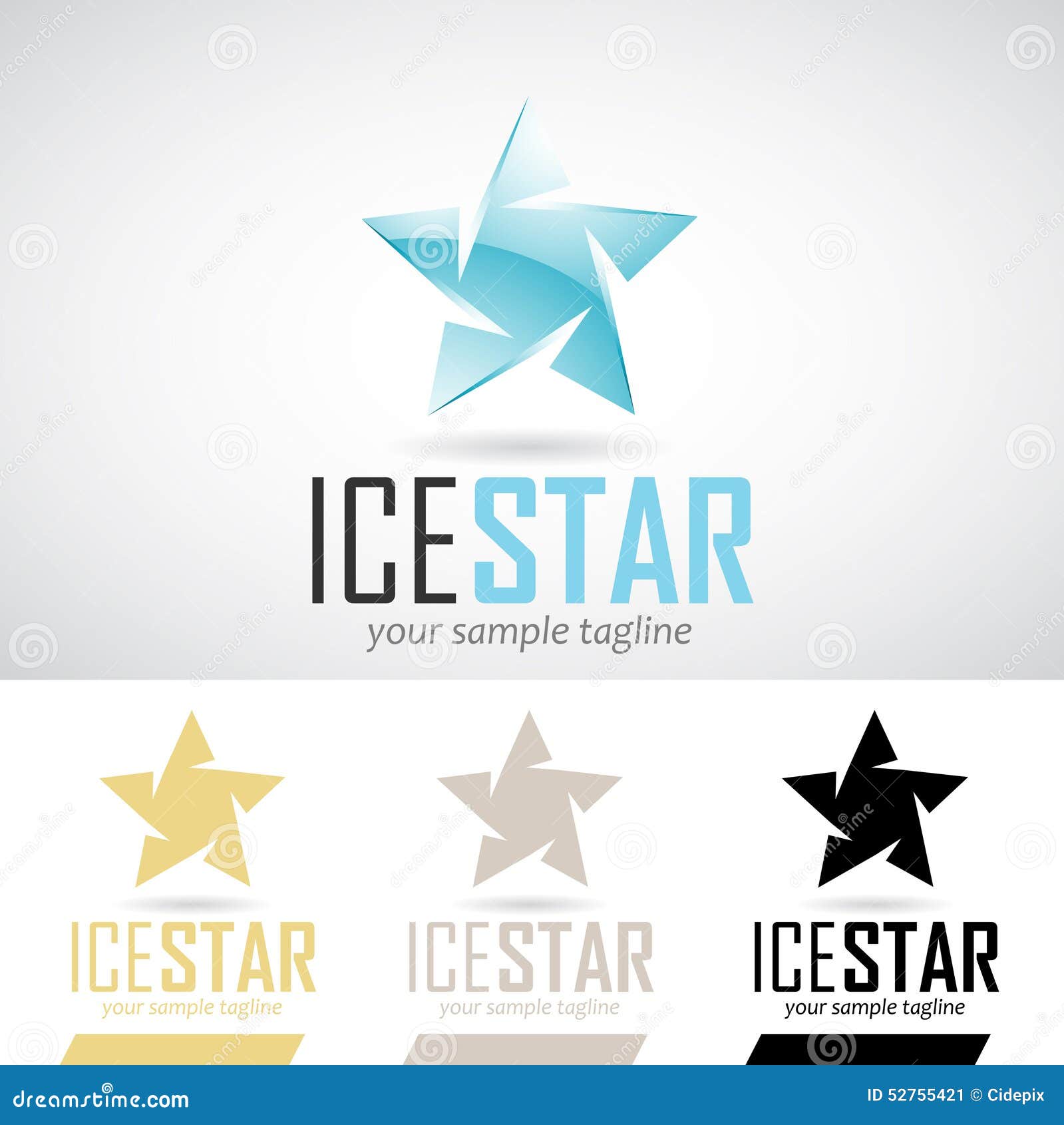 Vorm Logo Icon Van De Ijs De Blauwe Ster Vector Illustratie ...