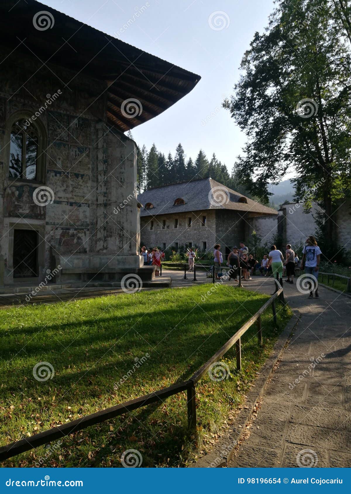Voronet monastery yard editorial stock image. Image of monastery - 98196654