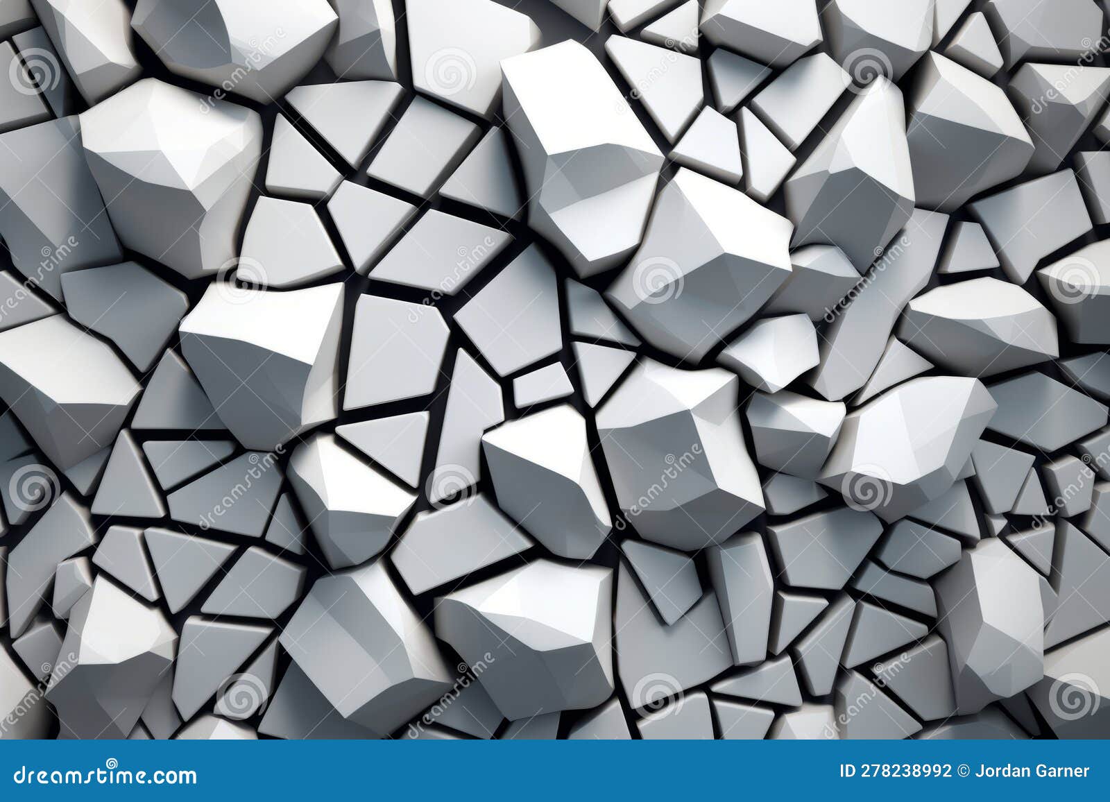 Plastic Polygon Stones Abstract Design - 3D Voronoi Block Texture ...