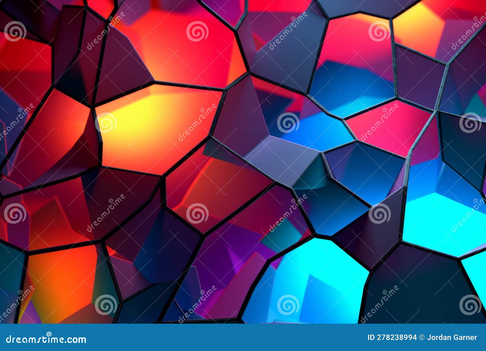 Bold Glowing Gradient Background Texture - Voronoi Block Abstract ...