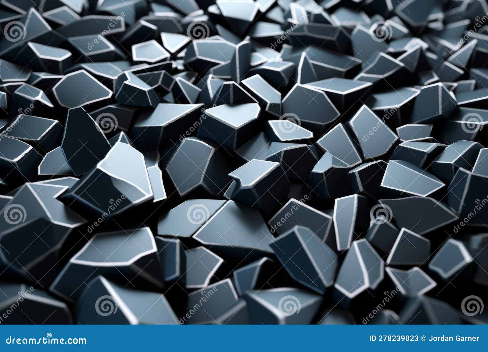 Dark Metal Shards Background Design - Unique Voronoi Block Texture ...