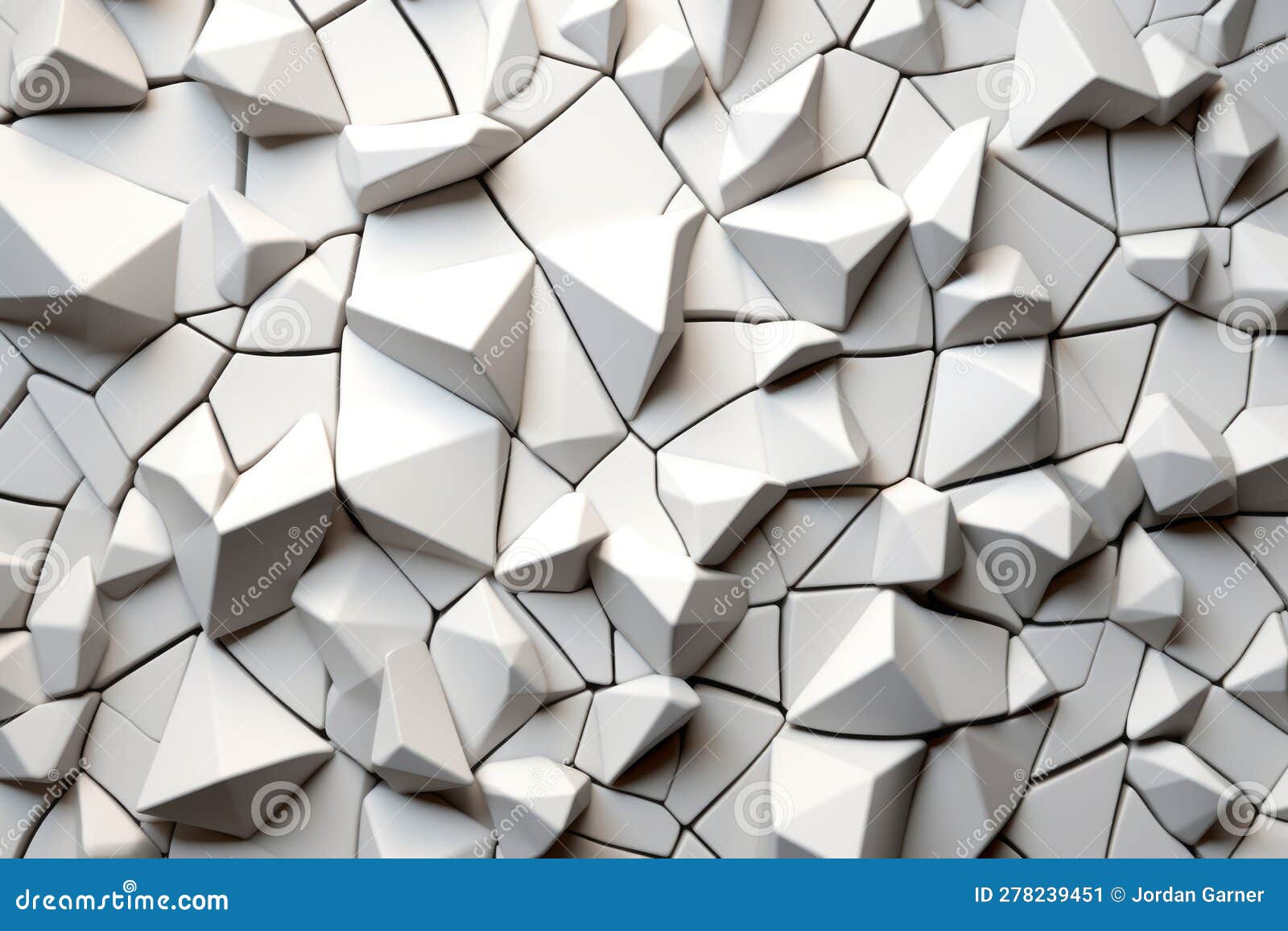 White Plastic Abstract 3D Background - Unique Voronoi Block Texture ...