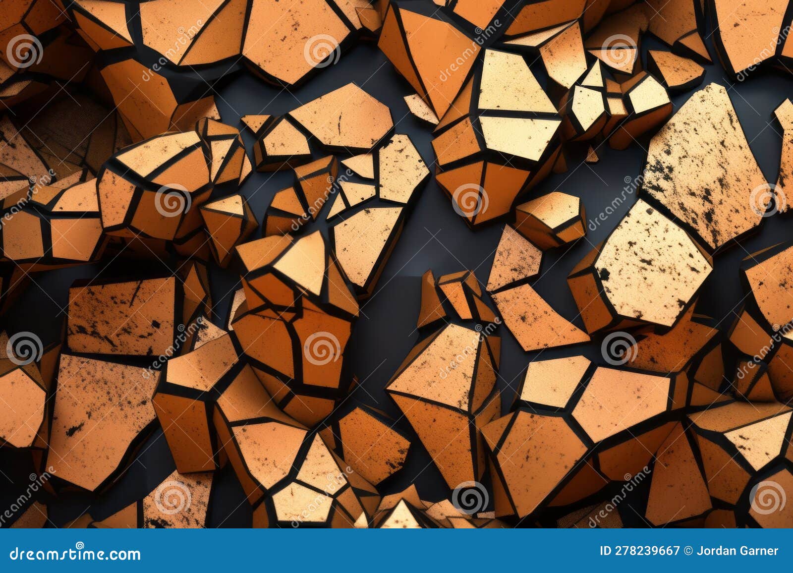 Splotchy Rocks Abstract 3D Background - Unique Voronoi Block Texture ...