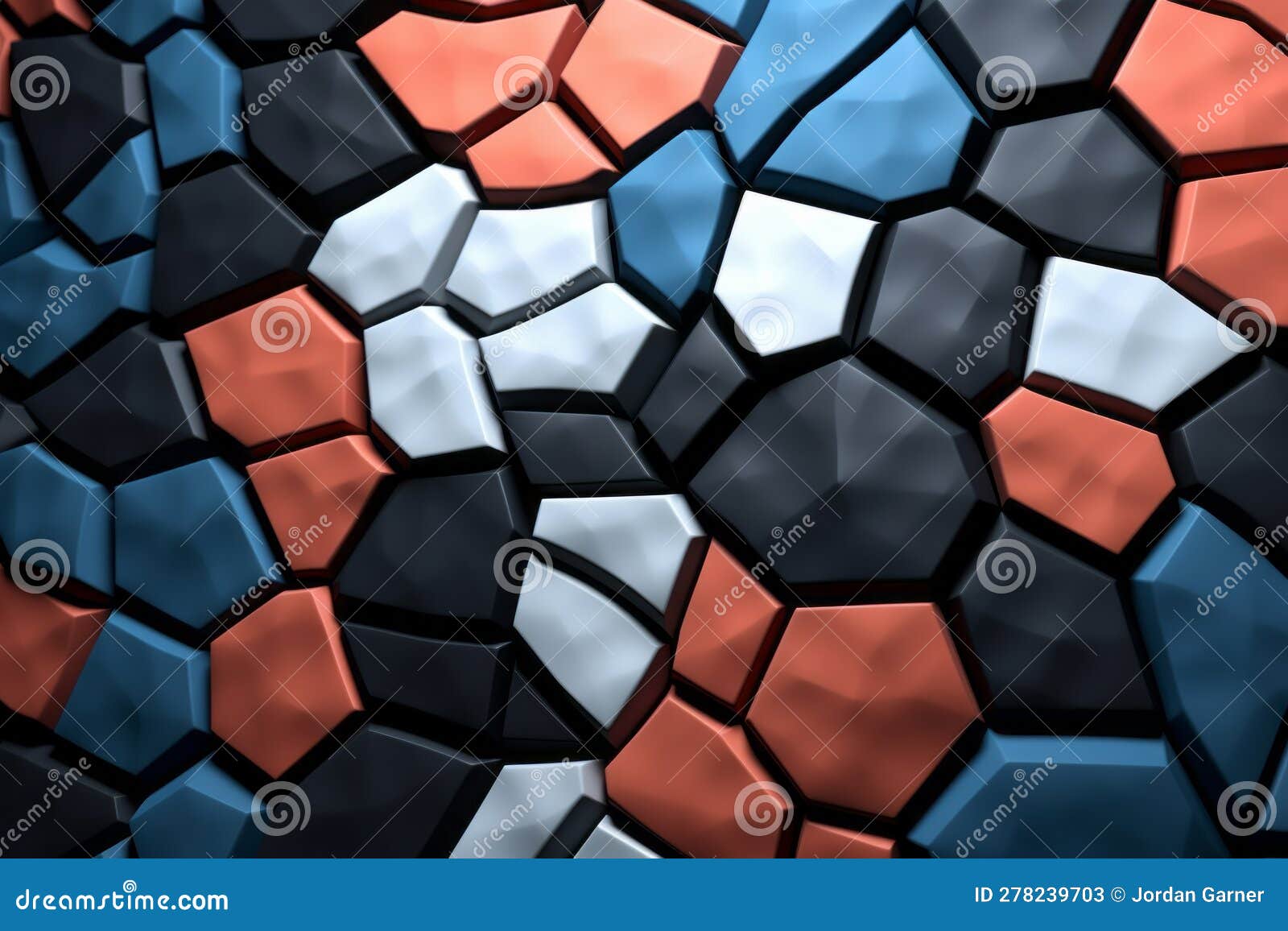 Grooved Tiles Abstract 3D Background - Unique Voronoi Block Texture ...