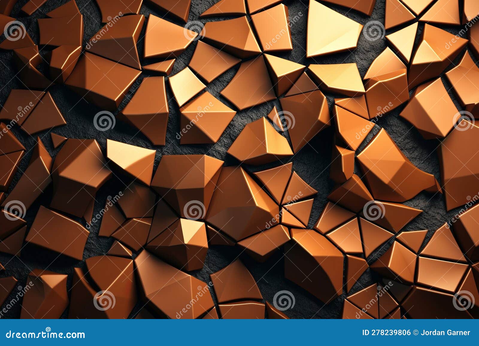 Brown Voronoi Block Texture - Copper Chunks Abstract 3D Background ...